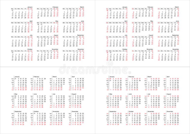 Simple Editable Vector Calendars Stock Illustrations – 434 Simple ...