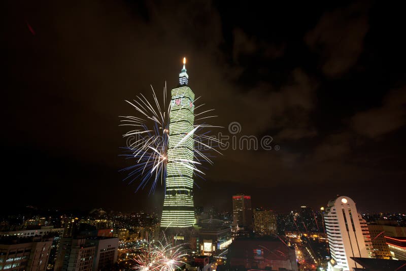 2011 Taipei 101 Fireworks editorial image. Image of skyscraper - 17632330