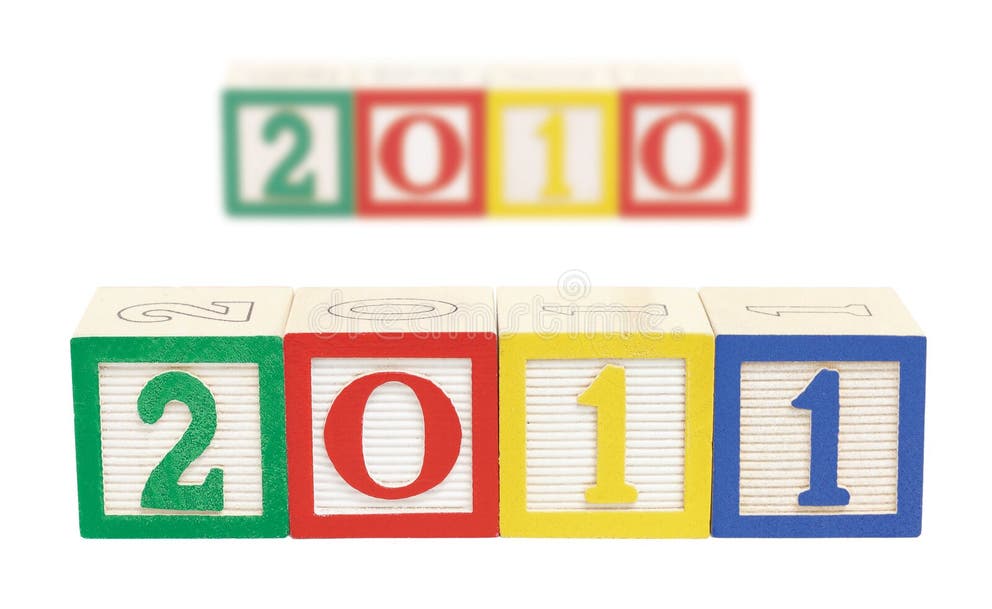 2011 Wooden Blocks Horizontal Stock Photo - Image of transition ...