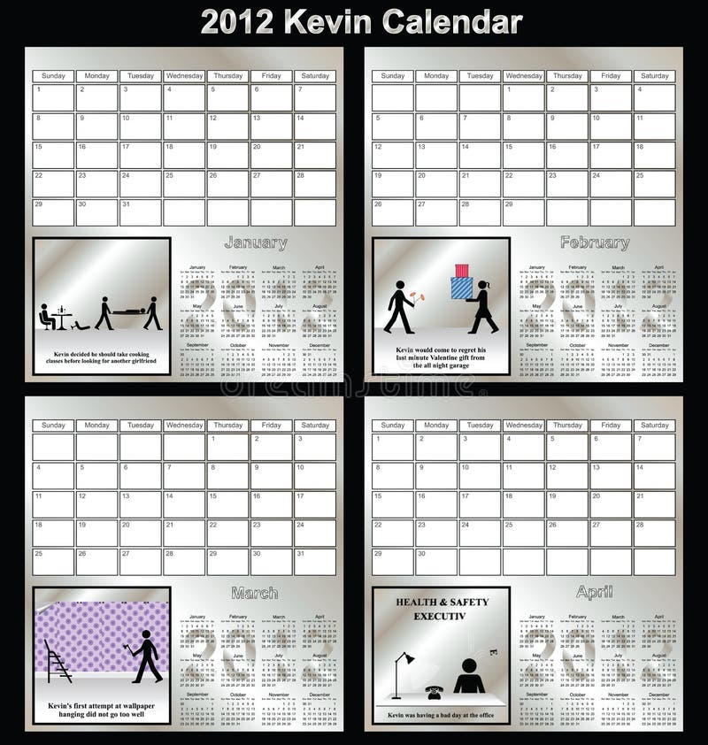 2012 Kevin series calendar stock vector. Illustration of love - 18355403