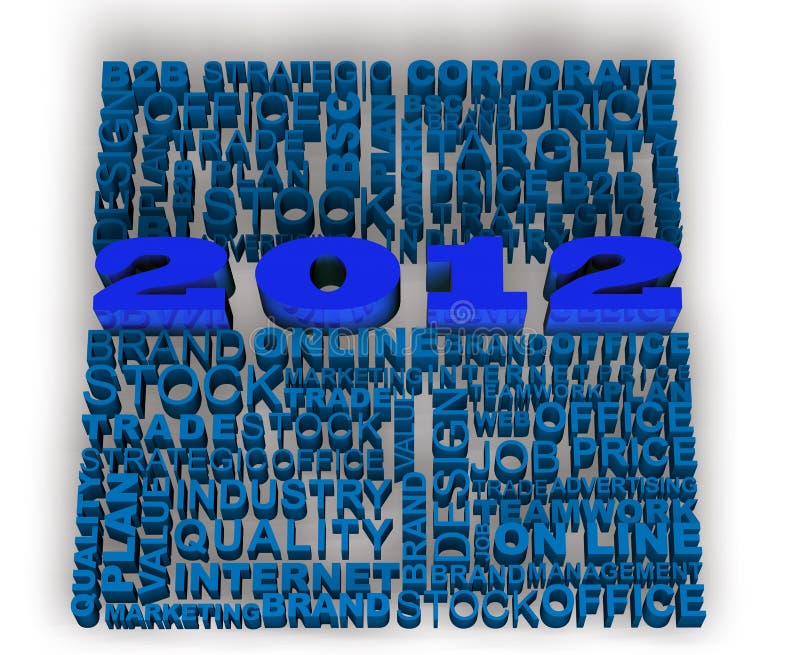 2012 New Year with Business Words Related Stock Illustration ...