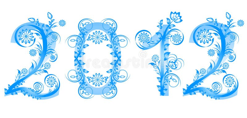 2012 new year numbers stock vector. Illustration of unit - 20861449