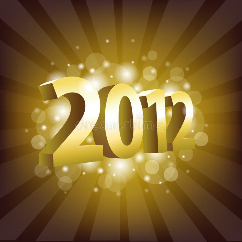 2012 Year stock vector. Illustration of gold, light, celebration - 22654165