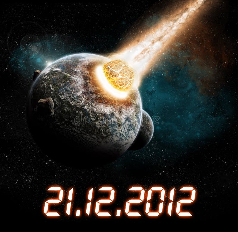 2012 Apocalypse End of World Planetary Collision Stock Illustration ...
