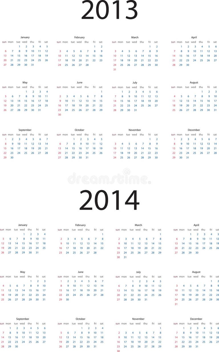 Editable 2014 Calendar Stock Illustrations – 100 Editable 2014 Calendar ...