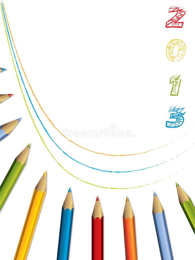 2013 Brochure Design with Pencils Stock Vector - Illustration of school ...