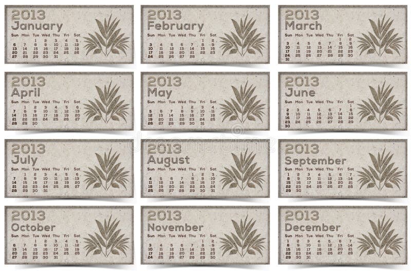 2013 Calendar Brown Texture Stock Illustration - Illustration of ...
