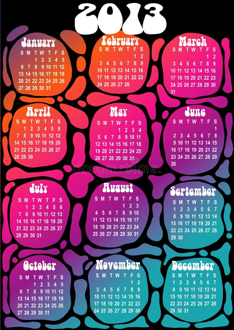 Psychedelic Calendar Stock Illustrations – 521 Psychedelic Calendar ...