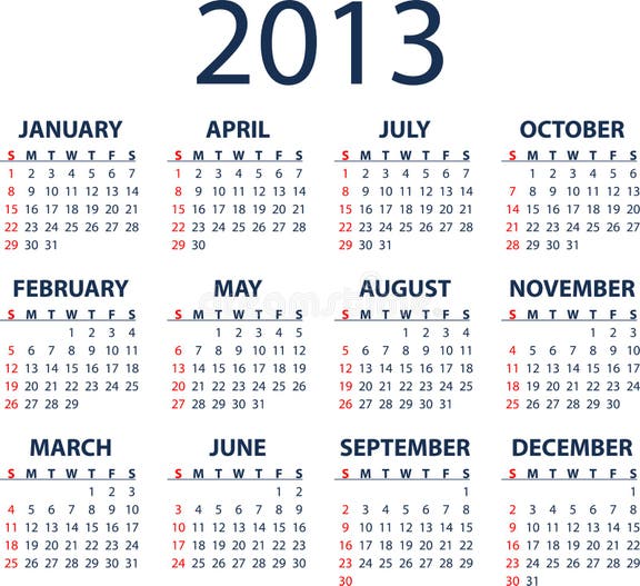 Professional Vector Year Planner Calendar Template Stock Illustrations ...