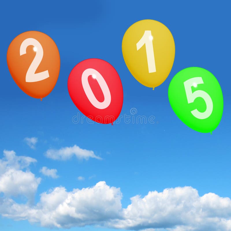 2015 on Balloons Representing Year Two Stock Illustration ...