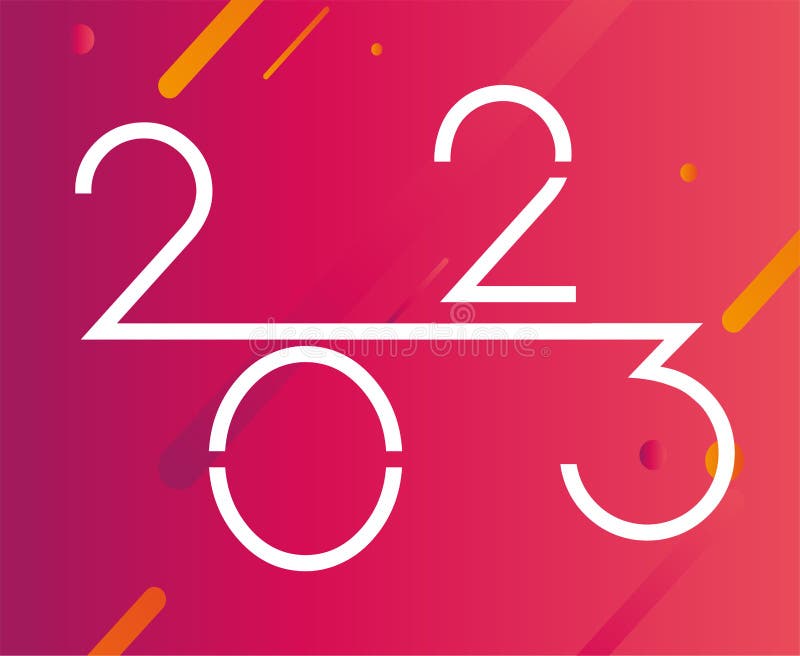 2023 Year White Abstract Vector Illustration Design with Pink Gradient ...