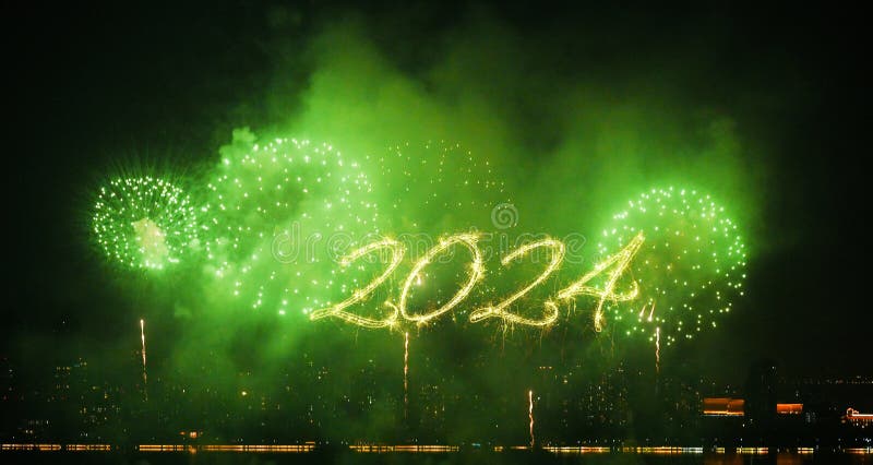 2024 New Year Fireworks Show Stock Image - Image of cityscape ...