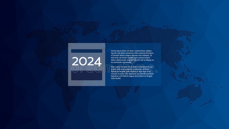 2024 Year Infographic with World Map, Sample Text. Blue Gradient ...