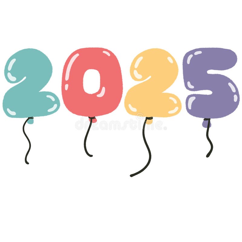 2025 in balloon design stock illustration. Illustration of icon - 350096050