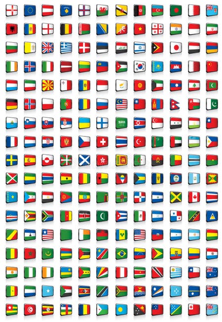 204 flags of the world stock vector. Illustration of brazil - 7578705