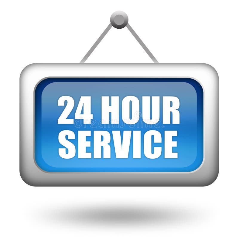 24 Hour Service Symbols or Buttons in Four Colors Stock Vector ...