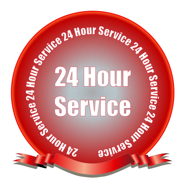 24 Hour Service Seal stock vector. Illustration of stamps - 7795223