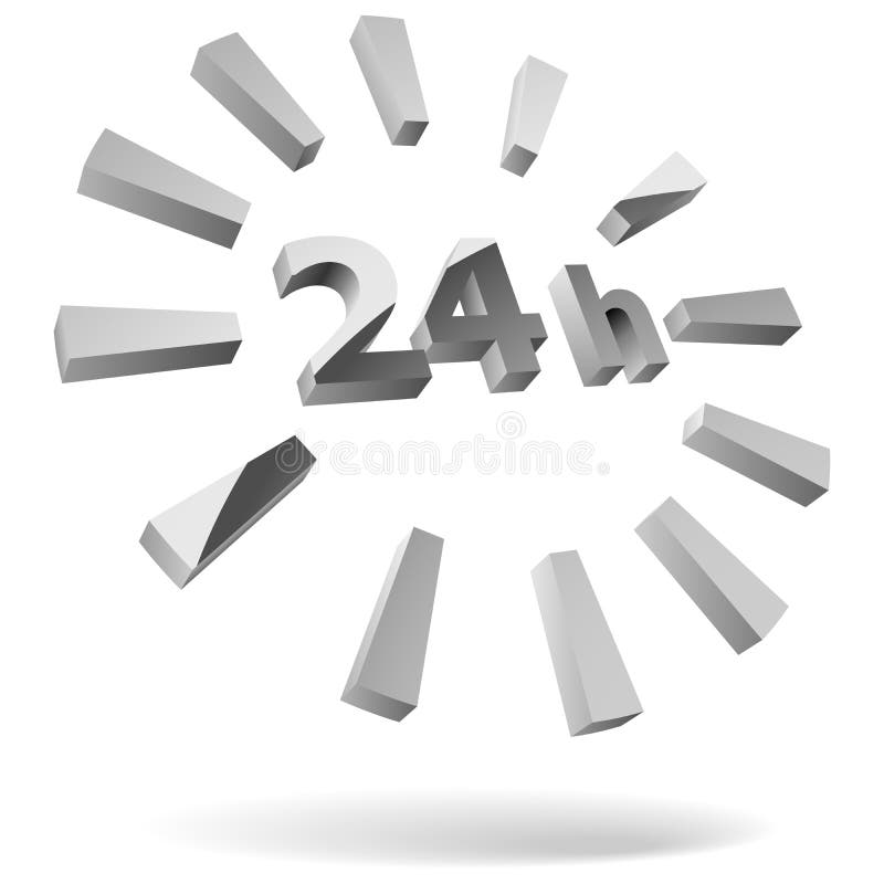24 hours 3D icon stock vector. Illustration of business - 13015562