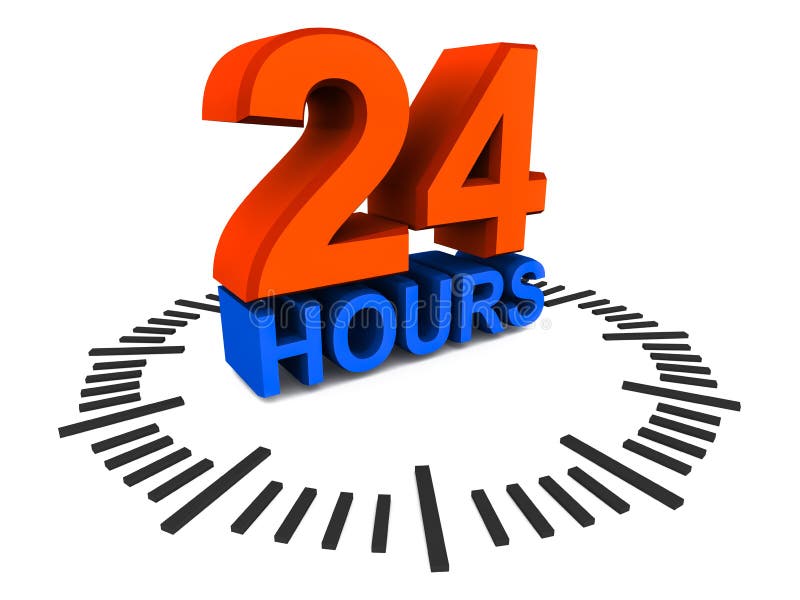24 hours availability stock illustration. Illustration of render - 26339289