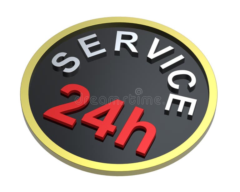 24 hours service sign stock illustration. Illustration of delivery ...