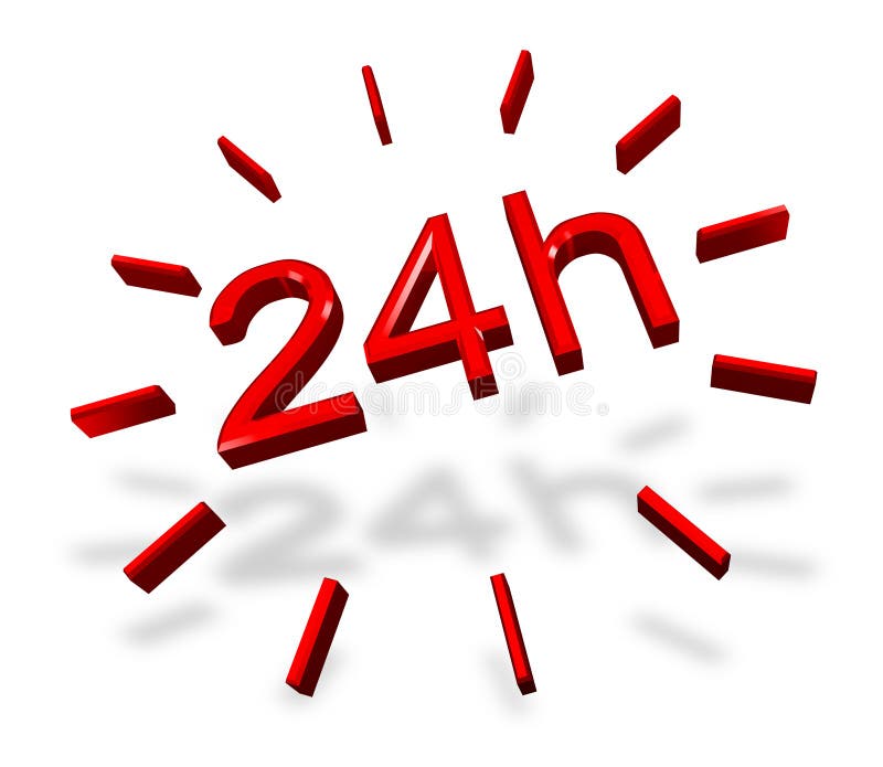 24 urensymbool continu stock illustratie. Illustration of open - 13259378