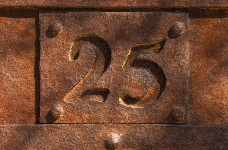 25 stock image. Image of engrave, number, weathered, industry - 6120351