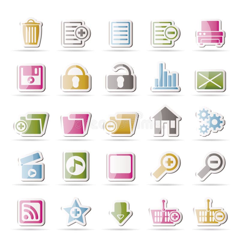 25 Detailed Internet Icons stock vector. Illustration of document ...