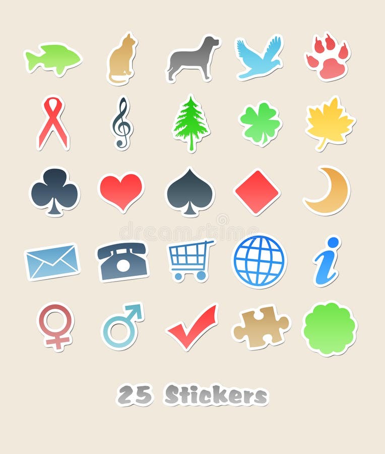 25 Different Stickers for Your Design Stock Illustration - Illustration ...