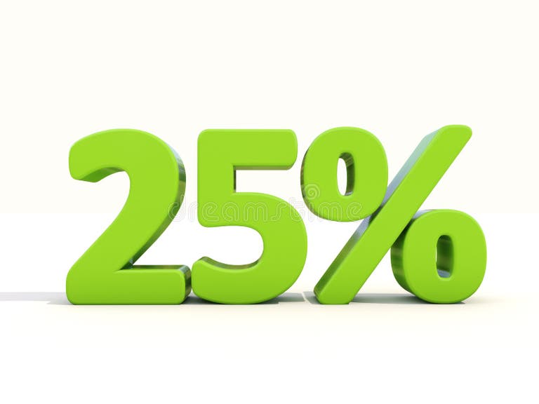 25 Percentage Rate Icon on a White Background Stock Image - Image of ...