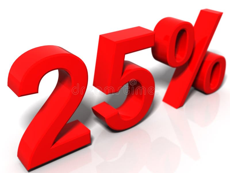 25 procent stock illustratie. Illustration of vermindering - 2167209