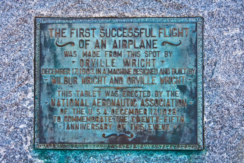 25th Anniversary Marker for First Flight Stock Image - Image of ...