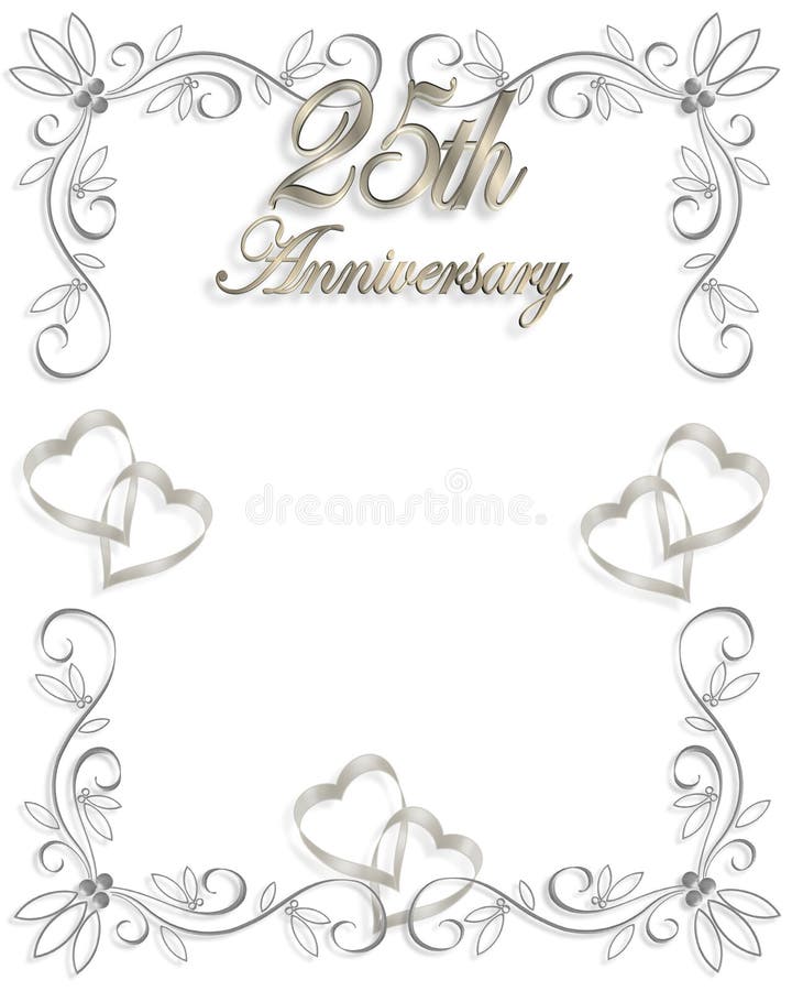 25th Anniversary Template stock illustration. Illustration of heart ...