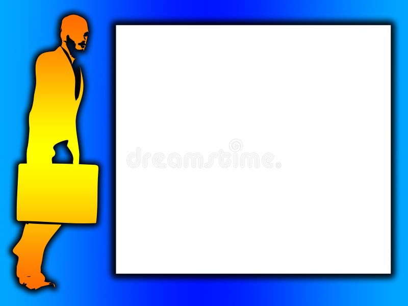 2D Business Man with Blank Sign Stock Illustration - Illustration of ...
