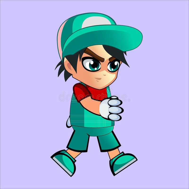 2d Character Run Animation Pose 6 Vector Illustration Stock ...