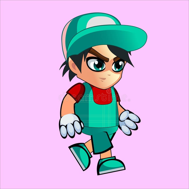 2d Character Walk Animation Pose 2 Vector Illustration Stock Vector ...