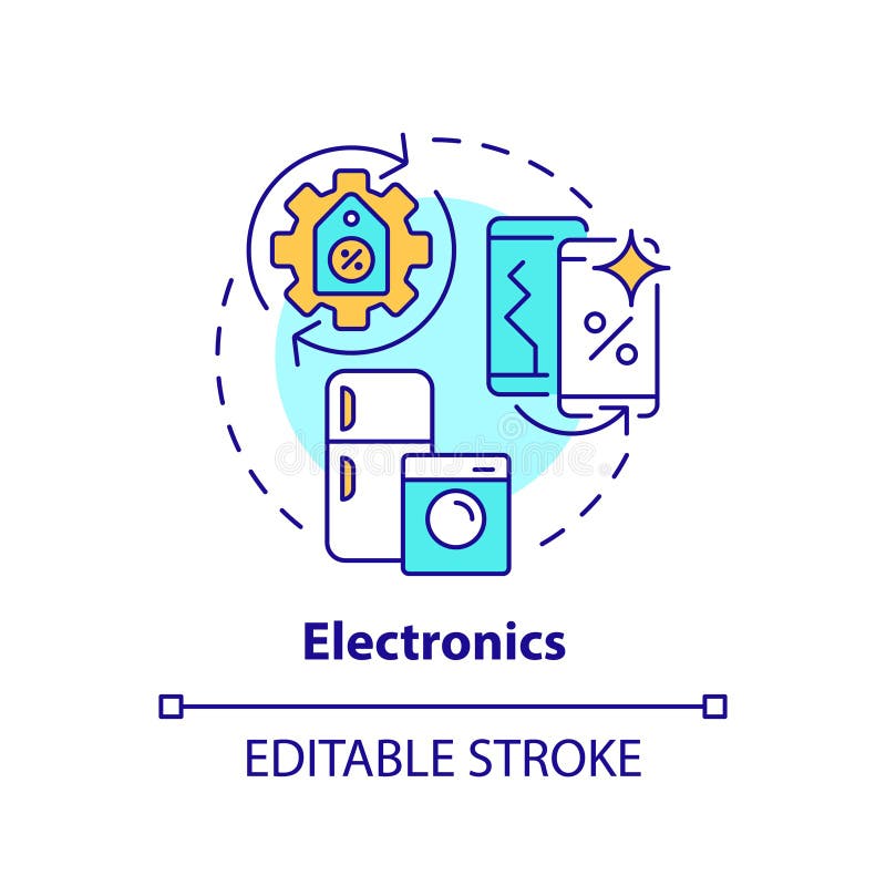 2D Customizable Colorful Linear Electronics Icon Concept Stock Vector ...