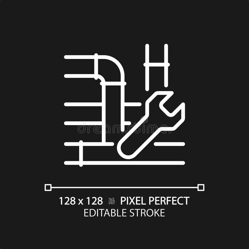 2D Customizable Thin Linear White Pipe Repair Icon Stock Vector ...