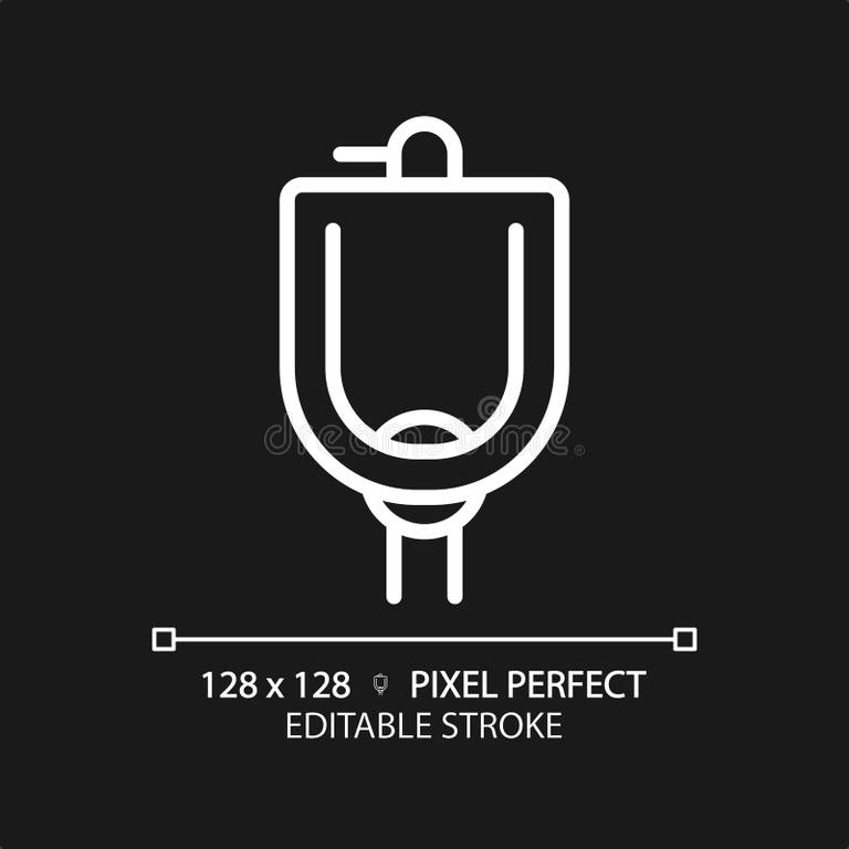 2D Customizable Thin Linear White Urinal Bowl Icon Stock Vector ...