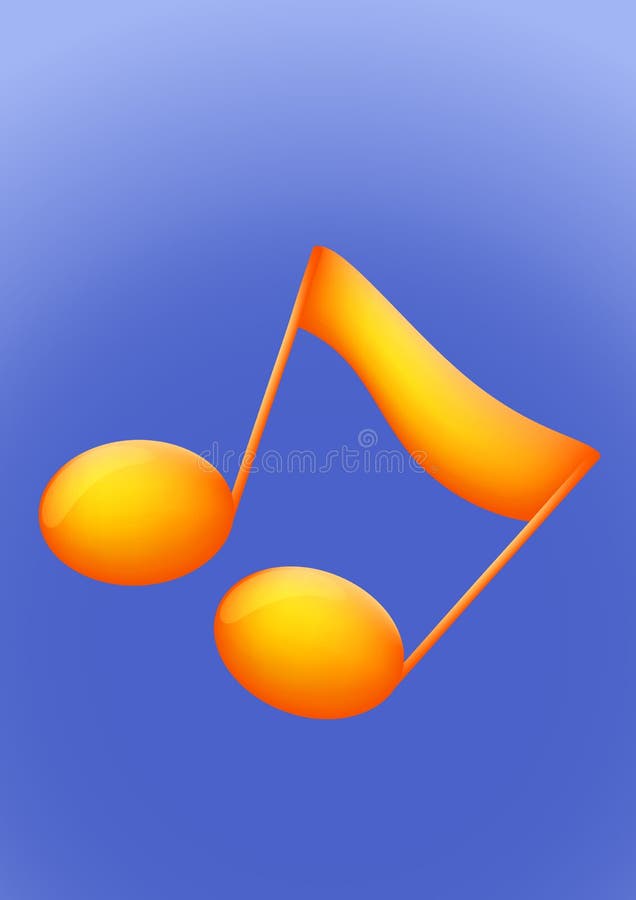 Golden music note. 3D Icon stock illustration. Illustration of gold ...