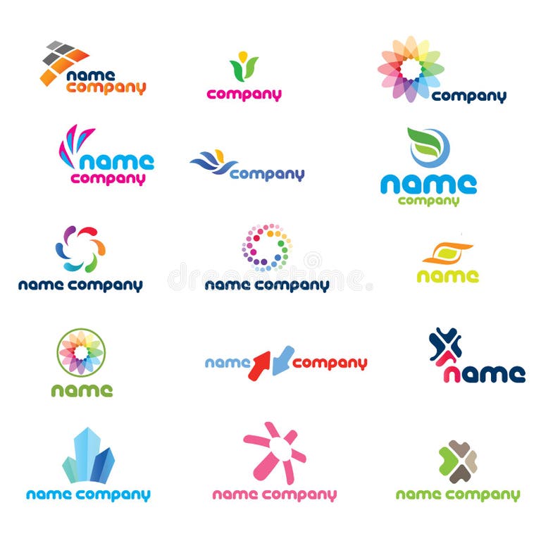 2d logo icon set stock vector. Illustration of logotype - 13716828