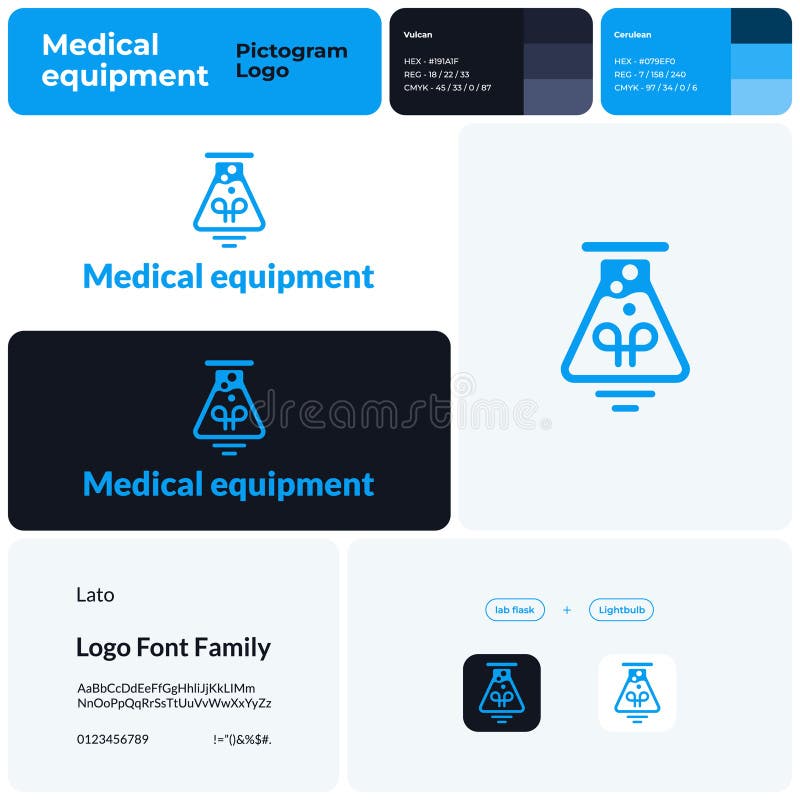 2D Medical Equipment Template with Creative Logo Stock Vector ...