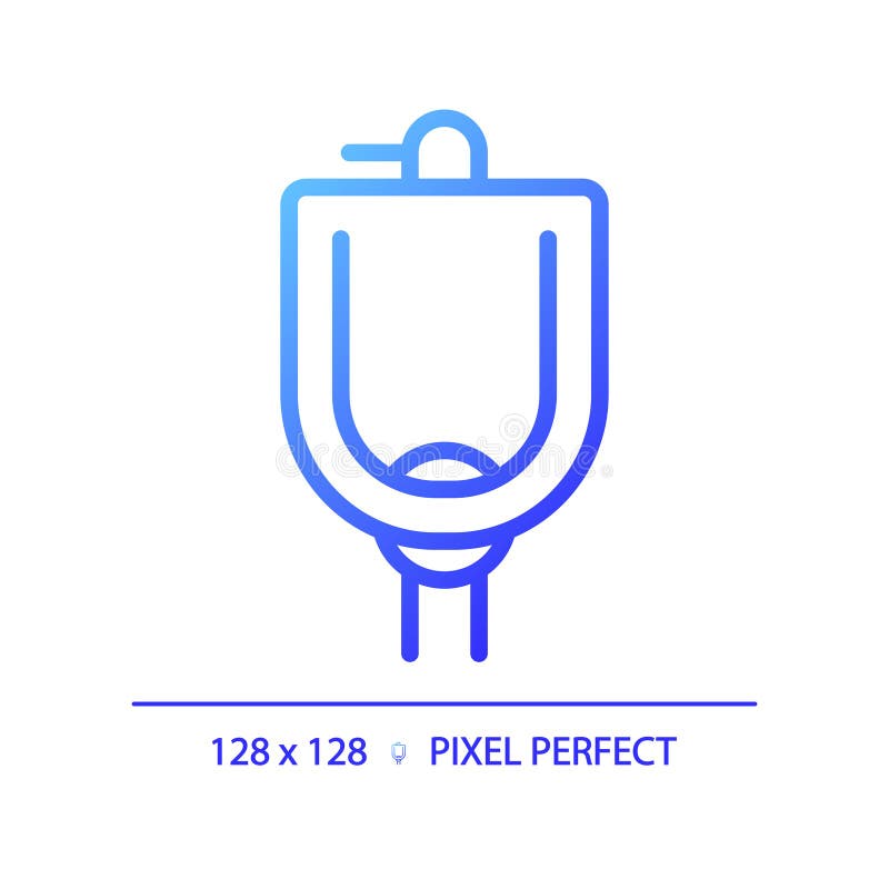 2D Simple Thin Linear Blue Gradient Urinal Bowl Icon Stock Vector ...
