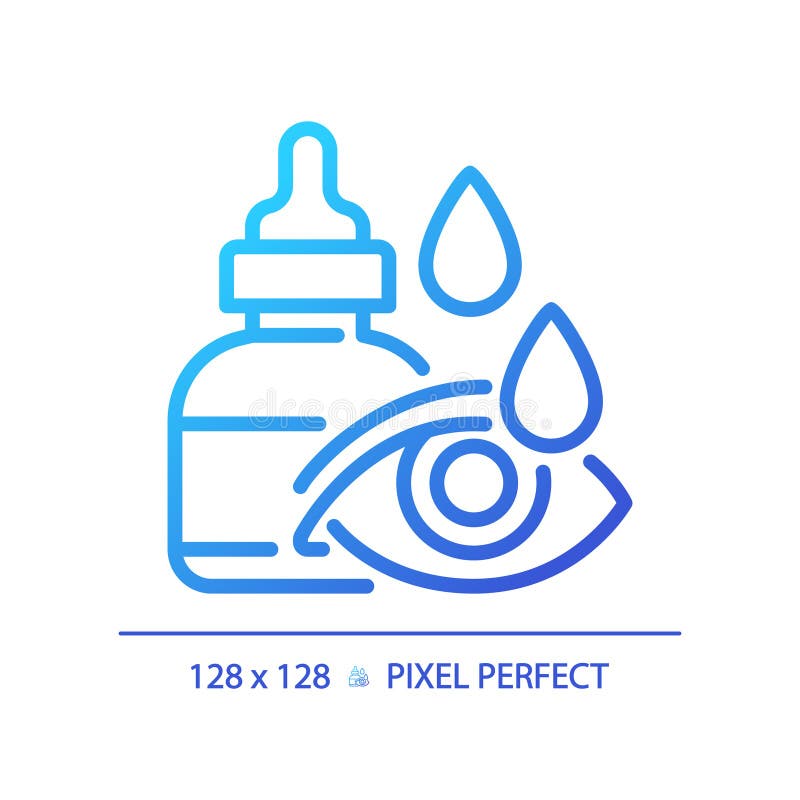 2D Simple Thin Linear Gradient Eye Drop Icon Stock Vector - Illustration of gradient, pictogram ...