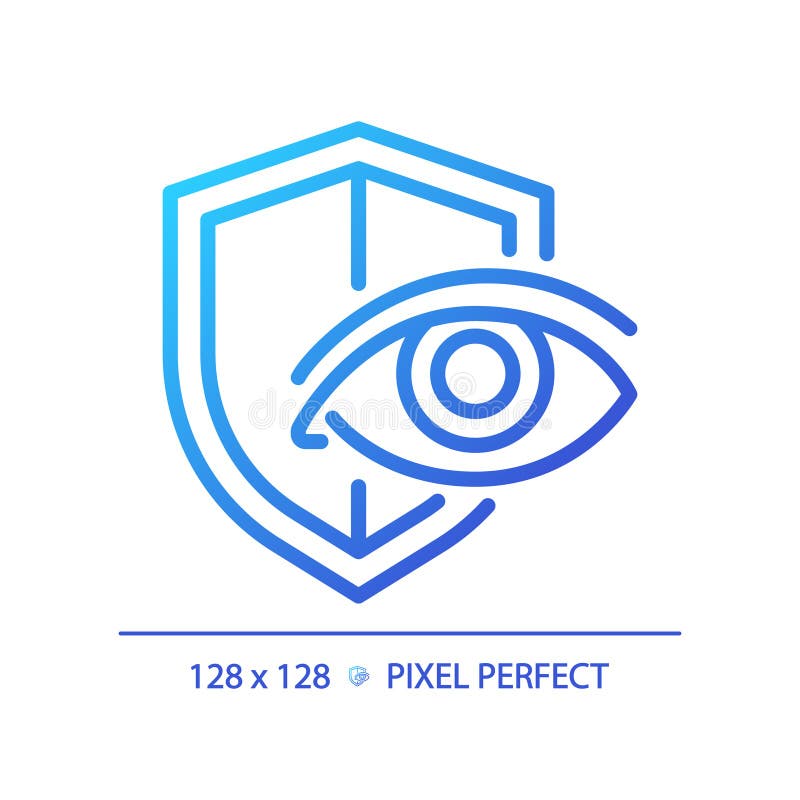 2D Simple Thin Linear Gradient Eye Protection Icon Stock Vector ...