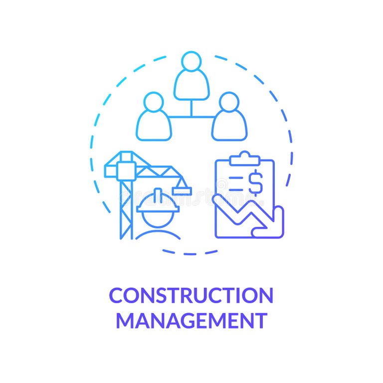 2D Thin Line Gradient Icon Construction Management Concept Stock Vector ...