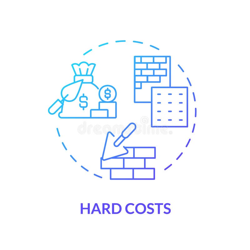 2D Thin Line Gradient Icon Hard Costs Concept Stock Vector ...