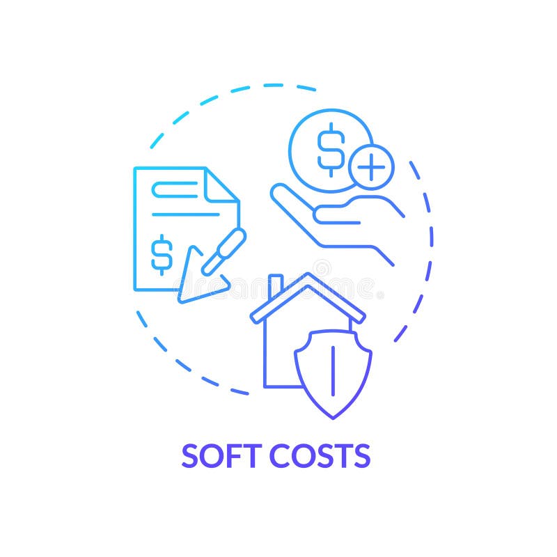 2D Thin Line Gradient Icon Soft Costs Concept Stock Vector ...