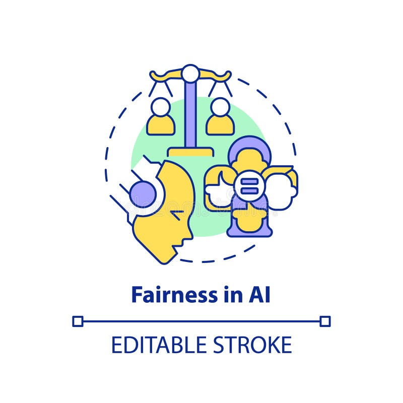 2D Thin Linear Icon Fairness in AI Concept Stock Vector - Illustration ...