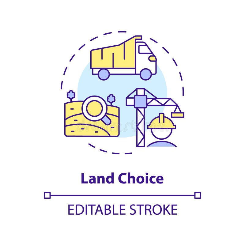 2D Thin Linear Icon Land Choice Concept Stock Vector - Illustration of ...