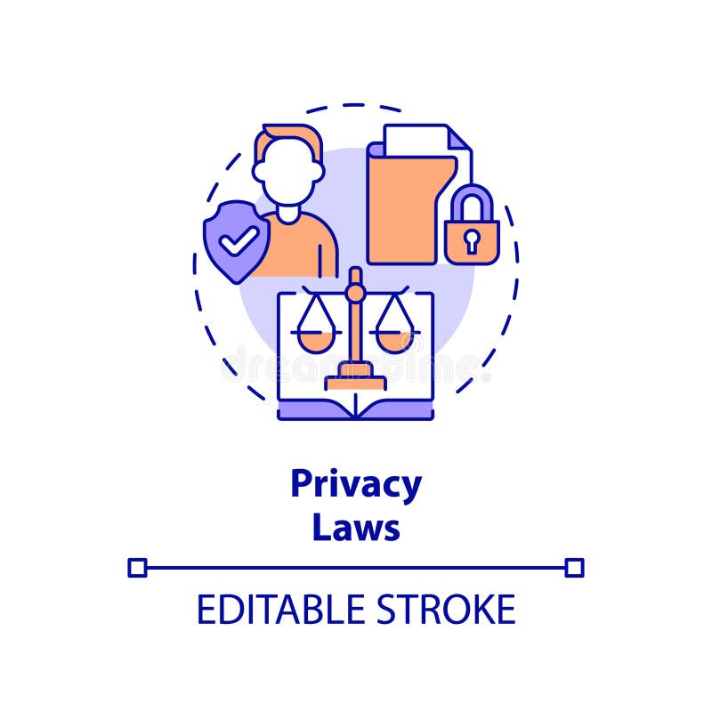 2D Thin Linear Icon Privacy Laws Concept Stock Vector - Illustration of ...